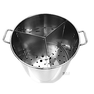 Stock Pot 52 QT Steamer with Divider Stainless Steel Brew Big Vaporera Tamalera Tamales 13Gal