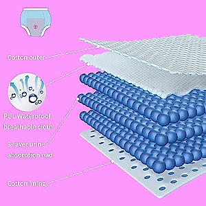 BIG ELEPHANT Baby Girls' Padded Potty Training Pants Underwear 6 Pack, 5T