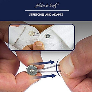 Johnson & Smith Collar Extenders/Neck Extender/Wonder Button for 1/2 Size Expansion of Men Dress Shirts, 5 +1 Pack, 3/8"