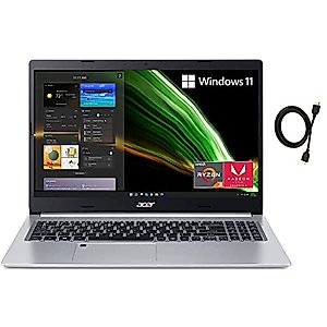 acer Aspire 5 A515 15.6" FHD IPS Premium Business Laptop, AMD 4-Core Ryzen 7 3700U Upto 4.0GHz, 40GB RAM, 1TB PCIe SSD, Backlit Keyboard, Fingerprint, Windows 11 Pro + HDMI Cable, Silver