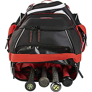 Rawlings | R1502 Wheeled Catcher's Bag | Baseball/Softball | Scarlet