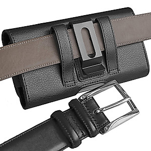 DeBin Large Case for Galaxy S23 Ultra S22 Ultra S21 Ultra Note 20 Ultra Note 10+ 9 8 A54 5G A53 A52 A51 A02s A03s Cell Phone Belt Holder Holster Pouch ID Card Slot Cover (Fits Phone with Case on)