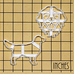 Set of 2 Golden Retriever cookie cutters (Designs: Face & Body), 2 pieces - Bakerlogy