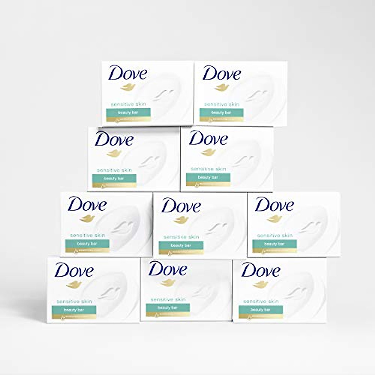 Dove Beauty Bar More Moisturizing Than Bar Soap Sensitive Skin Effectively Washes Away Bacteria, Nourishes Your Skin 3.75 oz 10 Bars