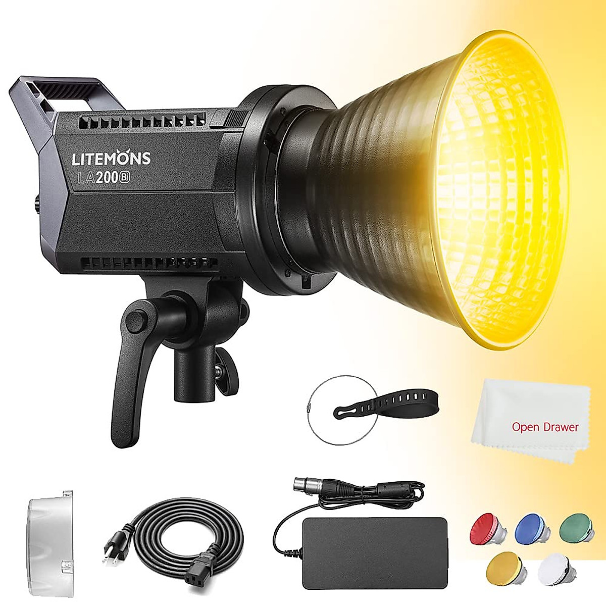 Godox LA200Bi Video Light, 230Ws 2800K-6500K Bi-Color LED Light, CRI 96+ TLCI 97+,11 FX Effects,Support Godox Light APP for Studio Portrait Photography
