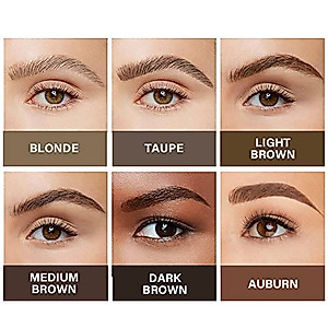 Eyebrow Stamp Stencil Kit, Brow Stamp, 24 Pieces Eyebrow Stencils Thick and Thin with 2 Dual Ended Brush and Sponge Applicators, Perfect Natural Brow, Waterproof (Blonde)