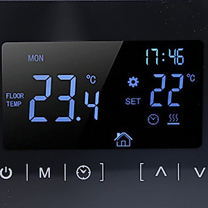 Natudeco 16A Touch Screen Thermostat Dual Temperature Control Design Electric Floor Heating Thermostat Smart Home Thermostat for Home Office AC85V-240V