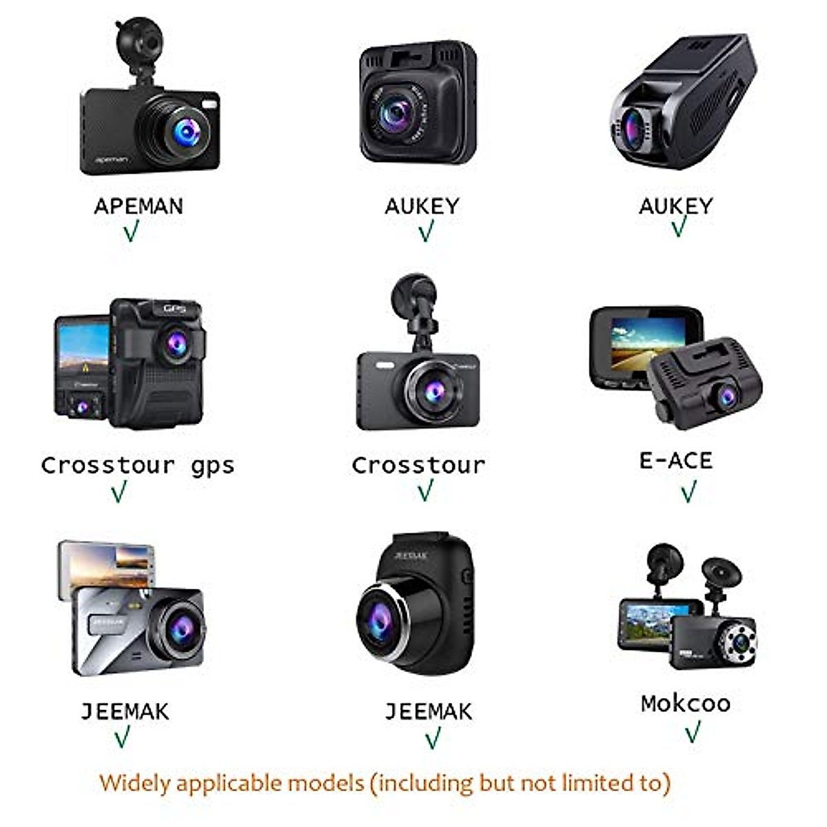 Dash Cam Mount Holder - Mirror Mount, Come with 10+ Different Joints, Compatible with APEMAN, Falcon F170, Old Shark, Peztio, Rexing V1P, Roav, UGSHDI, Z-Edge，YI，Kdlinks X1, and Most Dash Cameras /GPS