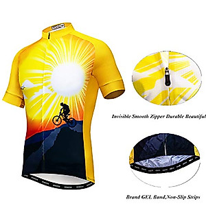 Men's Cycling Jerseys Set, Breathable Bicycle Clothing Road Bike Clothes Quick Dry Biking Jersey Size S-3XL