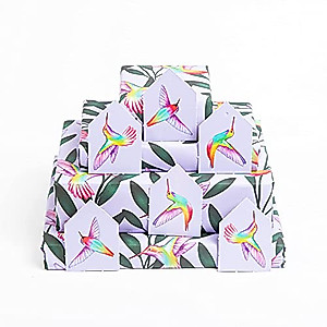 Central 23-6 Wrapping Paper Sheets - Purple Hummingbirds - Rainbow - Green - Trendy Wrapping Paper for Girls Women - Recyclable