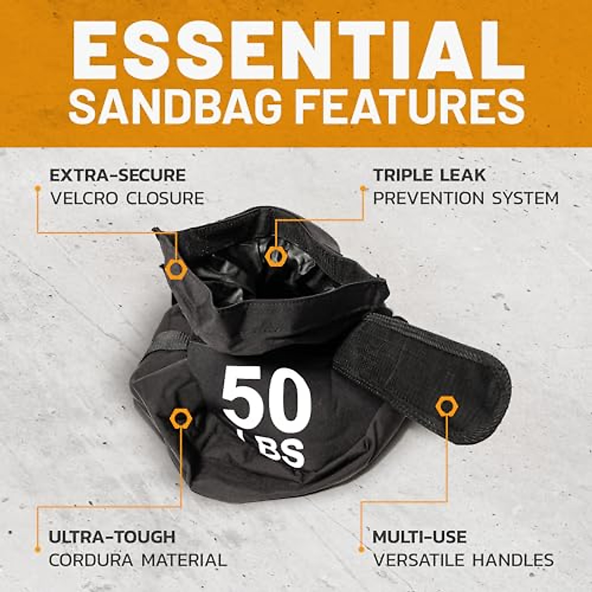 Sandbags for Working Out [Bells of Steel] Workout Sand Bag, Commercial and Home Gym Sand Bags for Weight Training, Strongman Training with Handles for Fitness, Cross, Strength Training - 150 lb