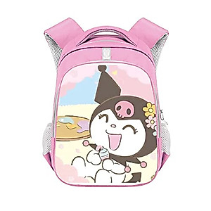 Cartoon Cute Backpack Ku-ro-mi My-Melody Cinn-amo-roll Cosplay Schoolbag Kawaii Student School Bag for Girls Birthday Gifts pink 24