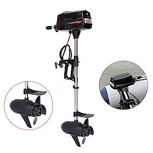 HANGKAI 60V Electric Outboard Motor Fishing Boat Trolling Engine,10HP Heavy Duty Electric Fishing Boat Motor, Brushless Electric Outboard Motor Boat Engine Propeller 2200W