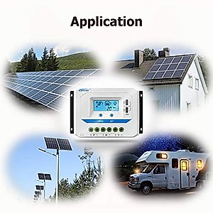 EPEVER® 45A Solar Charge Controller 12V/24V/36V/48V Auto Working PWM Solar Panel Charge Regulator with LCD Display and Powerful Dual USB Output
