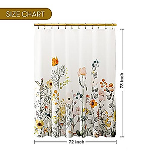 YEZEX Shower Curtain Set with 12 Hooks - Waterproof Polyester Fabric Shower Curtains for Modern Home Bathroom Decorations, Machine Washable, 72"x78"