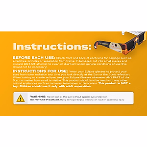 Lunt Solar Systems 50-Pack Premium Solar Eclipse Glasses ISO Certified Eclipse Glasses 2024 for Direct Sun Viewing -Approved 2024 Solar Eclipse Glasses