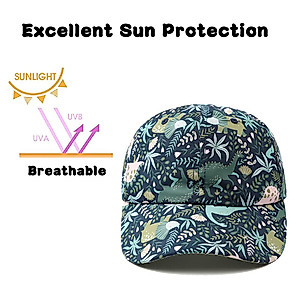Dinosaur Kids Baseball Hat Caps Toddler Sun Hat Waterproof Quick-Dry Boys Girls Cap Adjustable Size for 2-4Y (Green)