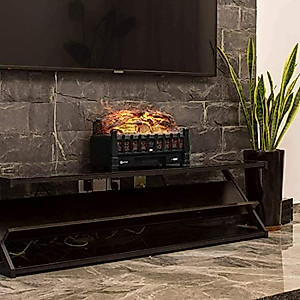 Realistic Fireplace Flame Electric Insert Log Heater Insert Wood Fire 110V Electric Fireplace Ember Bed Fan Heater w/t Infrared Remote Black Unit Cozy Warm Comfort Energy Efficient Home Bedroom QZPUSA