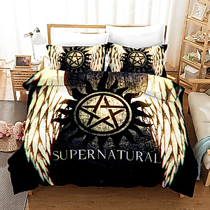 Lisabridal Duvet Cover Set Kids 3D Supernatural Duvet Cover Set 3 Pieces Bedding Sets 1Duvet Cover.2Pillow Shames,Queen/Twin/Full/King, No Comforter