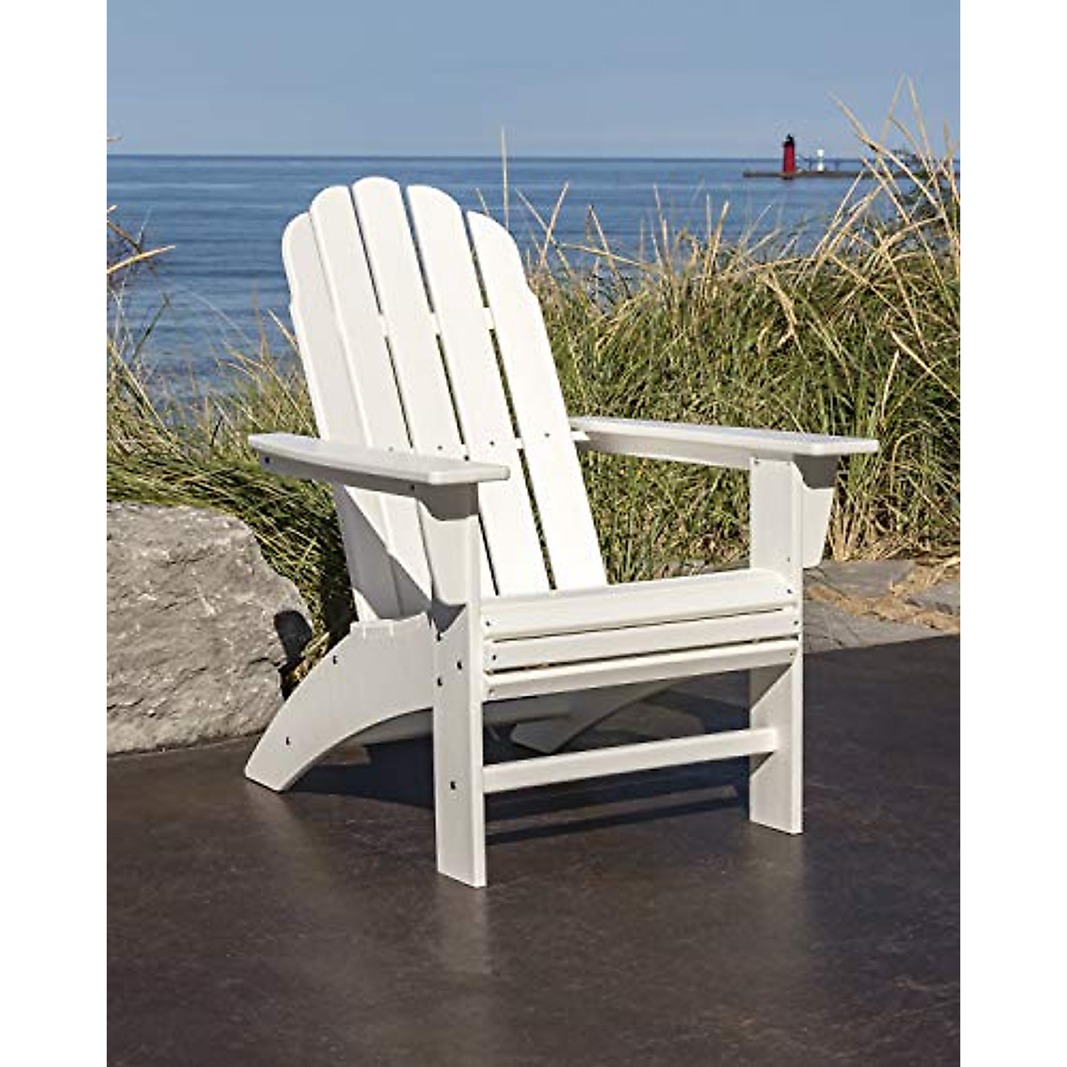 POLYWOOD AD600 Vineyard Curveback Adirondack Chair, Teak