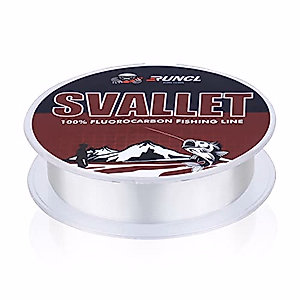 RUNCL 100% Fluorocarbon Fishing Line, 50Yds 2-80LB, High Sensitivity, Abrasion Resistance, Invisible Underwater, Sinks Faster, for Freshwater, Saltwater, Ice Fishing