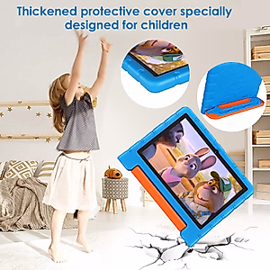 Kids Tablet 10 inch Android 13 Tablets for Kid with Shockproof Case, 12GB+128GB, Octa-Core, 1280 X 800 HD Touchscreen, IWAWA Pre-Installed Parental Control, 2.4G/5G WiFi, 6000mAh, Bluetooth-Blue