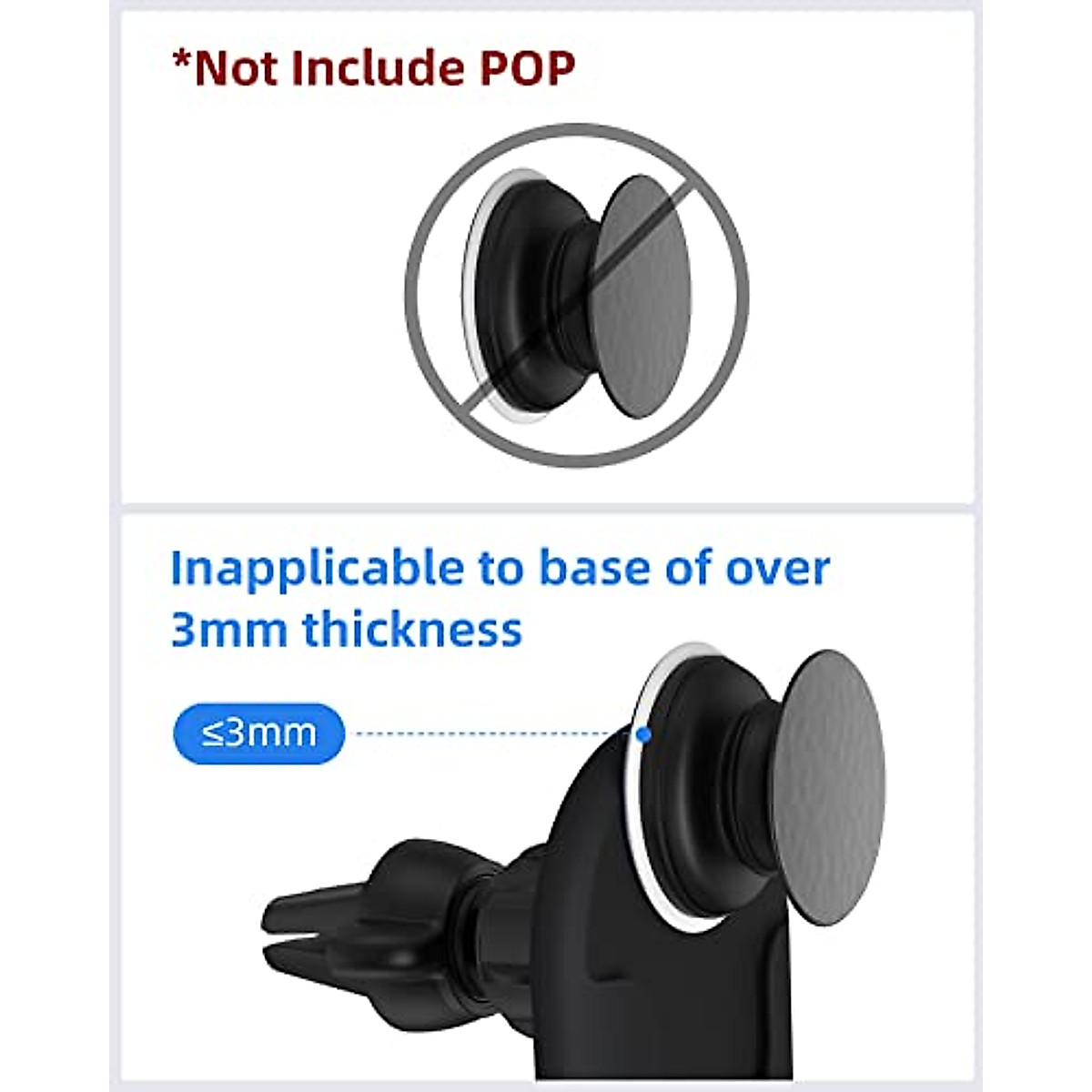 POP Mount Wireless Car Charger, Stouchi 2-in-1 POP Holder and 10W Qi Car Fast Charger Compatible with iPhone 14/13/12/11 Pro/XR/XS/X, Galaxy S22/22+ Ultra (Not Include POP)