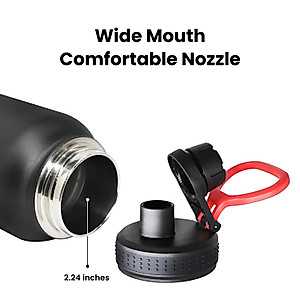 RUBDARK Insulated Water Bottles, 32 Oz Wide Mouth Double Vacuum Stainless Steel Water Flask,Leakproof Thermos Metal Water Bottle,Reusable for School,Travel, Camping, Bike, Sports (Gift box)