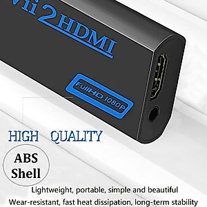 sartyee Wii Hdmi Converter Adapter, Wii 2 to Hdmi 1080P Connector Output Video 3.5mm Audio - Supports All Wii Display Modes, Black