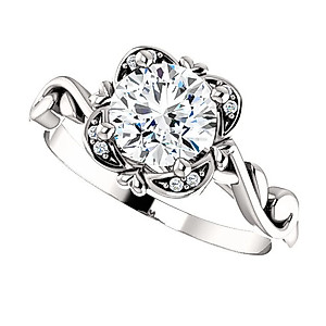 Riya Gems 1.33 Carat Round Moissanite Engagement Ring Wedding Eternity Band Vintage Solitaire Halo Setting Silver Jewelry Anniversary Promise Vintage Ring Gift for Her (4)