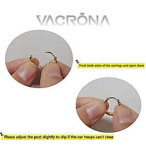 VACRONA Gold Hoop Earrings Huggie Earrings for Women 14k Gold Plated Small Hoops Green Snake Shell Beaded Earrings Hypoallergenic Jewelry Gift