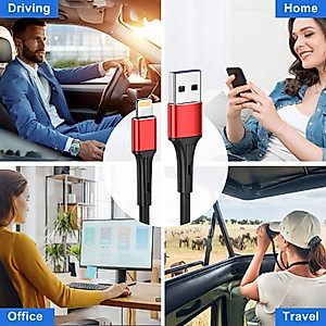 iPhone Charger, [Apple MFi Certified ] 3Pack 6FT USB A Cable, [Upgrade] Fast iPhone Charging Cord Cable Compatible with iPhone 11/11 Pro/11 Pro Max/X/XS/XR/XS Max/8/8 Plus(Red)