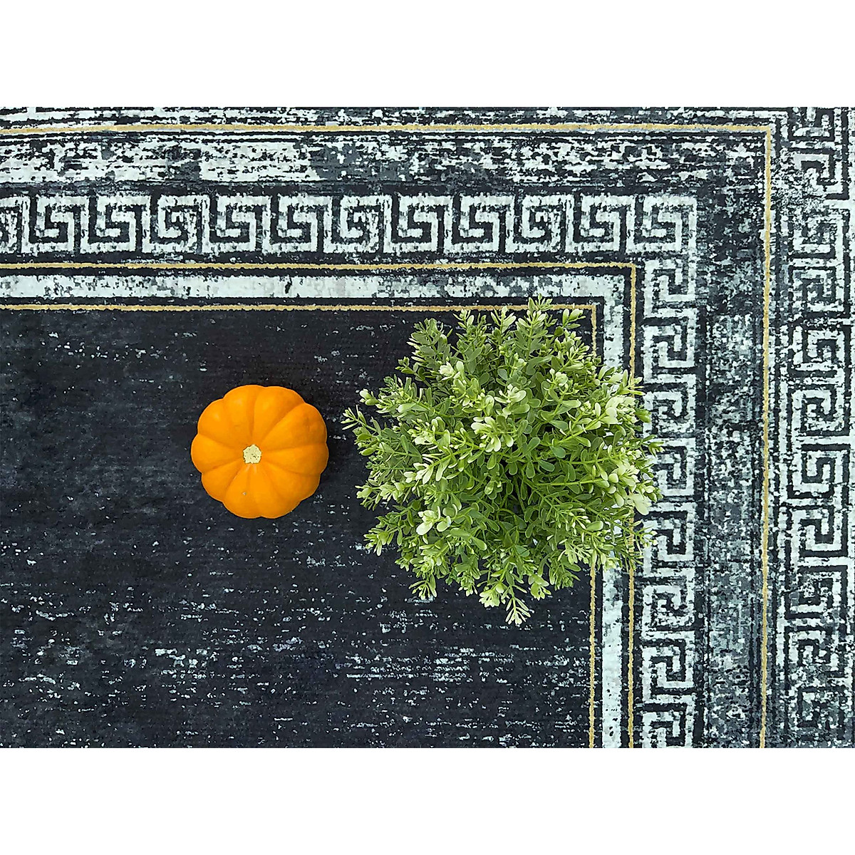 AK RUGS Modern Machine Washable Printed Area Rug Gloria Collection Living Room Bedroom Rug (Charcoal, 6' x 9')