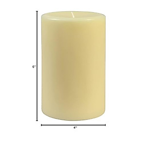 6 Inch Ivory Pillar Candles - Set of 4