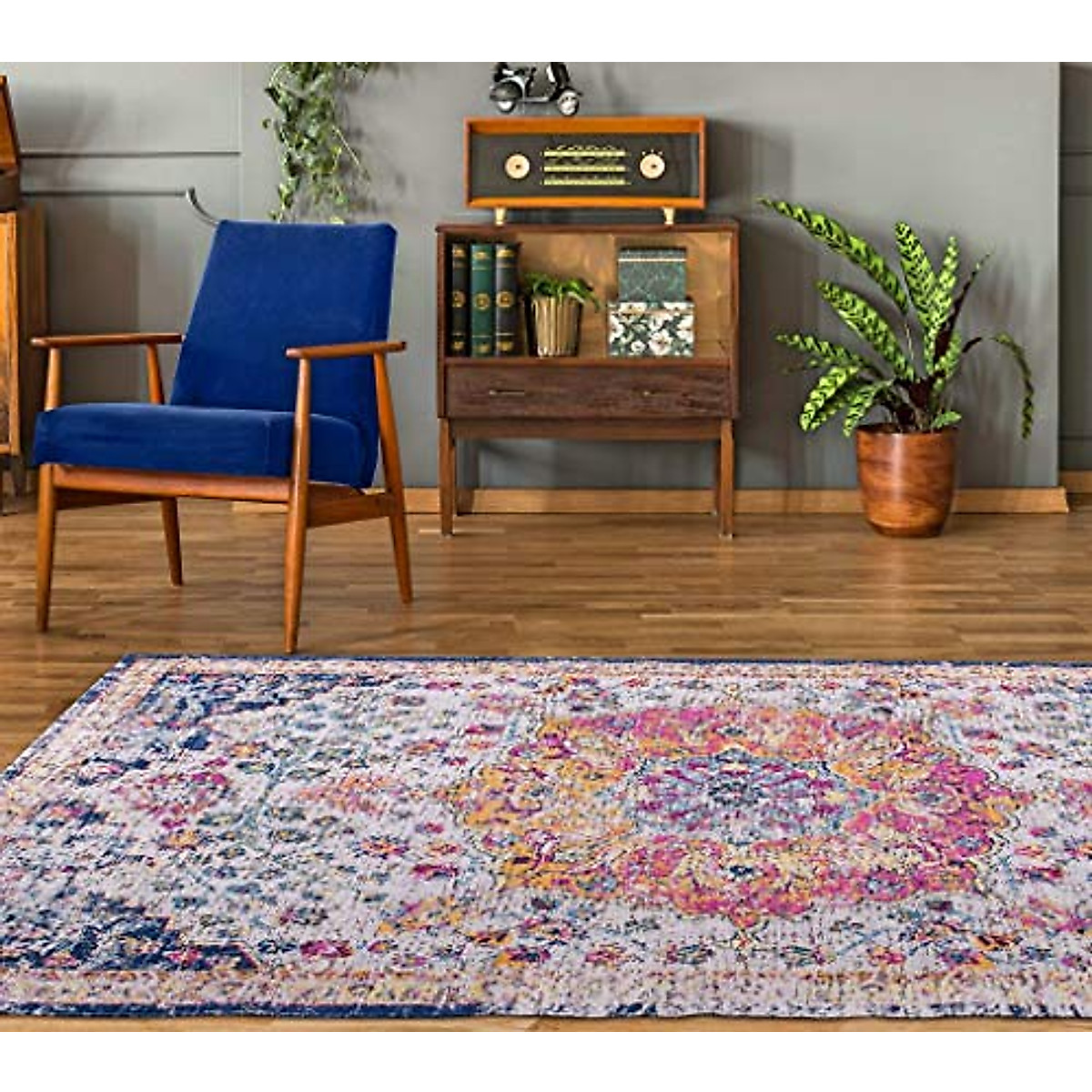Ladole Rugs Multicolor Traditional Indoor/Outdoor Area Rug - Durable Soft Carpet for Living Room, Bedroom, Entrance, and Hallway - 5x8 (5'3" x 7'5", 160cm x 230cm)