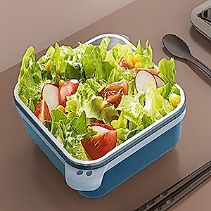 DoxiGlobal Ramen Bowl Stainless Steel Lunch Box Noodle Bowls for Office College Dorm Room Instant Cooking -1.3L (Blue)
