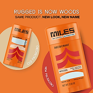 Miles - Deodorant for Teens, Tweens, & Kids - No Aluminum, Odor-Neutralizing Technology, Kid Friendly - Rugged Scent - 2-Pack