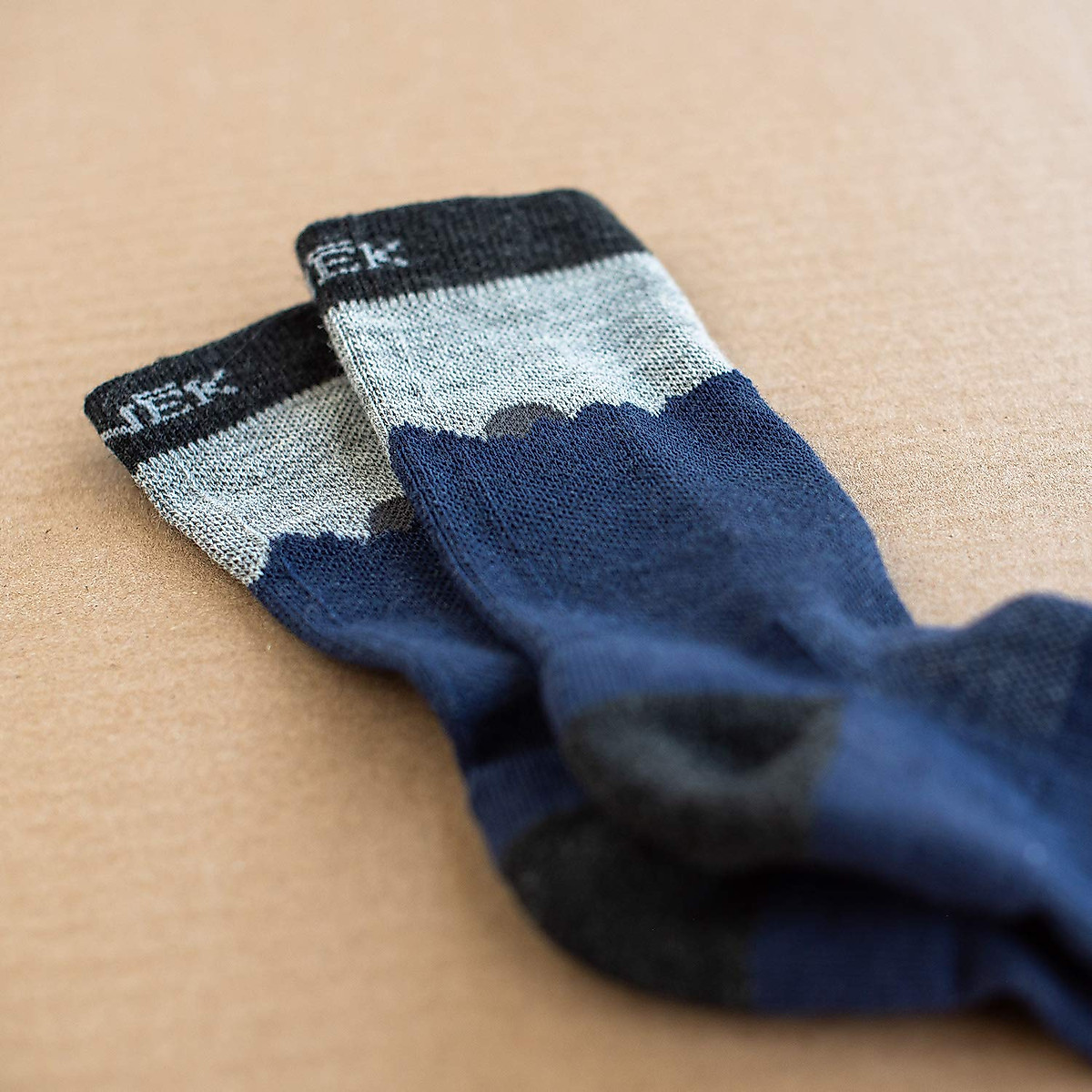 Snēk Cycling Merino Wool Pedal Faster Sock - Wool Cycling Socks - Wasatch Mtns Blue/Grey Medium