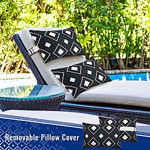 2 Pack Recliner Pillows for Head Chaise Lounge Head Resting Pillows Lounge Pillow Outdoor Lumbar Pillow for Recliner,Beach Chair,Office Chair Neck or Lumbar Attachment,Waterproof (Charming Style)