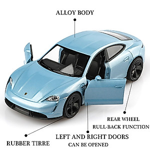 TOKAXI 1/36 Scale Porsche Taycan Turbo Diecast Car Models,Pull Back Vehicles Toy Cars,Cars Gifts for Boys Girls