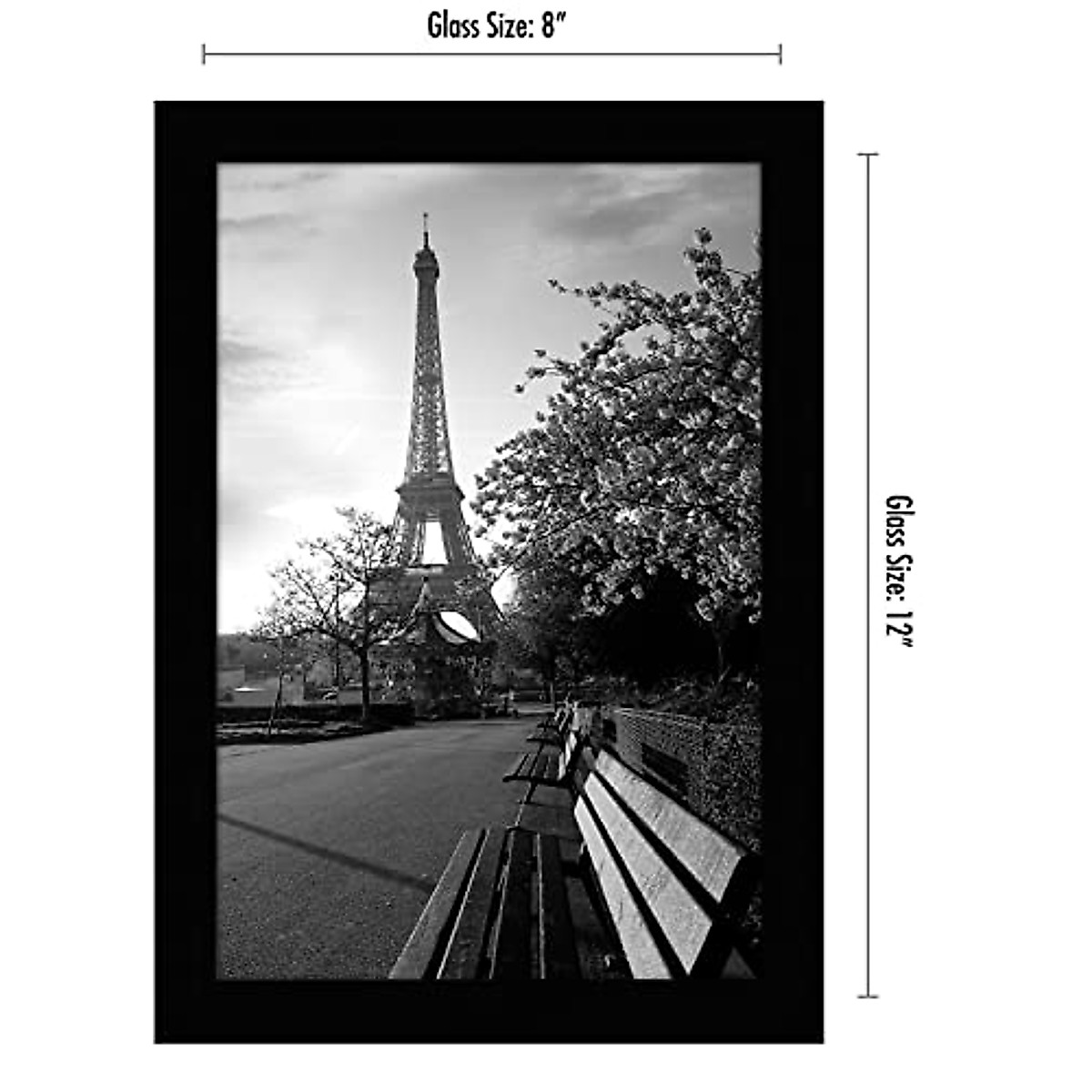 Americanflat 8x12 Picture Frame in Black Movable Sawtooth Hanger- Wall and Tabletop Easel & 11x14 Black Picture Frame - Displays 8x10 With Mat or 11x14 Without Mat