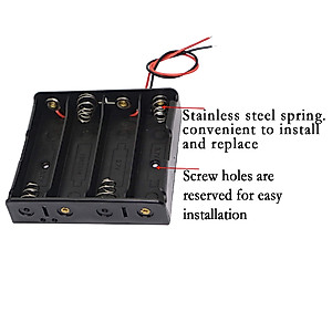 PNGKNYOCN 18650 Battery Clip, 4 Slots 3.7V DIY Battery Storage Box in Series Plastic Batteries Case YOUCHENG for 18650 Battery with Connect Lead(4-Pack)