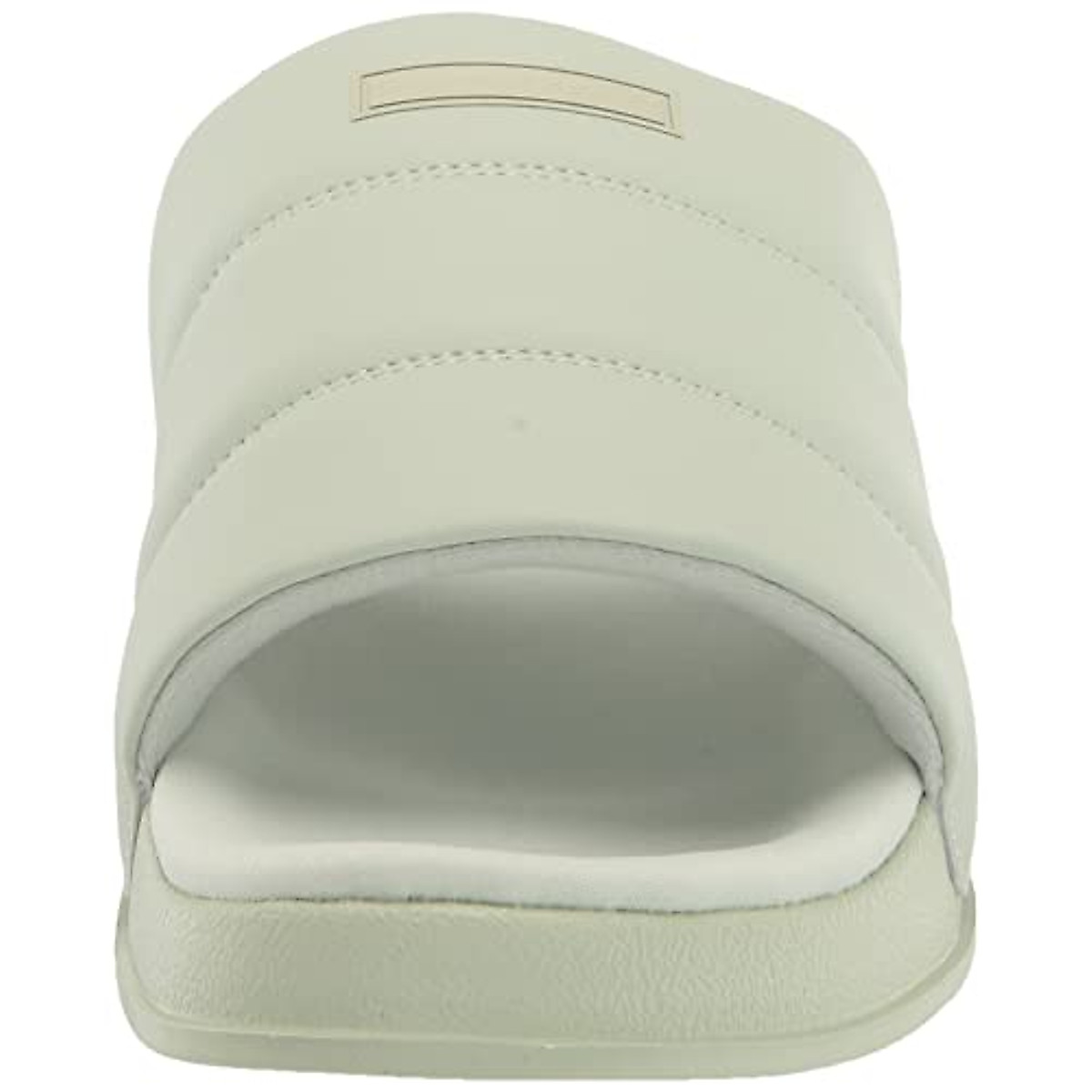 adidas Originals Women's Adilette Essential Slide Sandal, Linen Green/Linen Green/Linen Green, 8