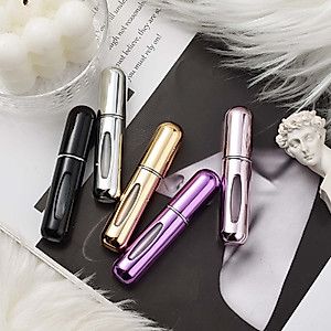 DEPOZA Perfume Travel Refillable Mini Perfume Travel Bottles Portable Spray Atomizer Accessories 5 sets of 5ml/0.2oz