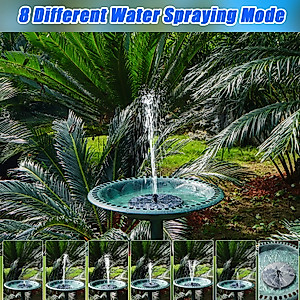 GAIZERL Solar Bird Bath Fountains 2024 Upgraded, 4W Solar Powered Water Fountain Pump with 4000 Battery, 7 Nozzles & 4 Fixers, Colorful LED Lights for Garden, Swimming Pool, Pond, and Outdoor Decor