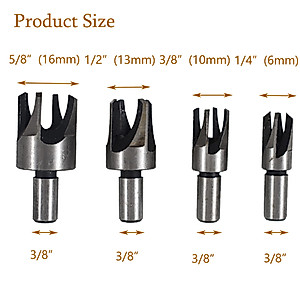 kimllier 8Pcs Carbon Steel Boring Drill Bits Wood Plug Hole Cutter Dowel Cutting Shank Drill Bit Set