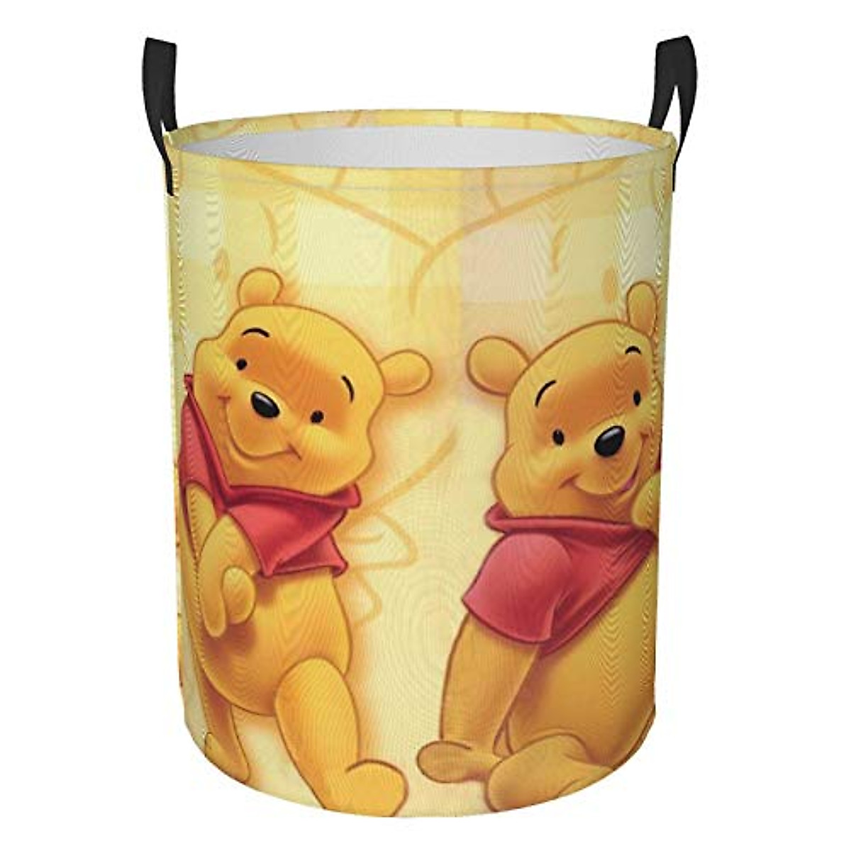 W-innie P-ooh Cartoon Circular Hamper Dirty Clothes Handles Basket for Storage Organizer Storage Bin,Kids Room,Home Organizer,Nursery Storage,Baby Hamper,Durable With Printing