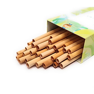 EcoAmiga Bamboo Straw, 8 Inch Reusable & Biodegradable Organic Bulk Straws – Great Ecological Alternative to Plastic Straws (Reed)