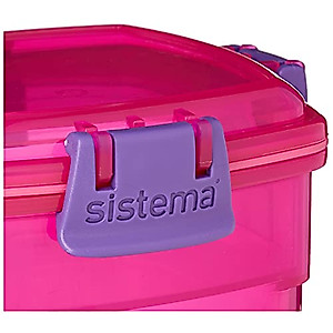 Sistema Lunch Collection Snack Container, 13.5 oz./0.4 L, Pink