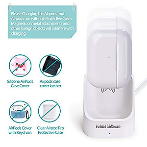 AirPod Charger, Wireless Charger for AirPods 3/2 and AirPods Pro, Groove Design and Anti-Slip Protection, Wireless AirPod Charger, AirPod Pro Charger Compatible with AirPods Pro Charging case -White